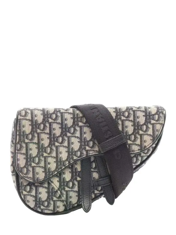 Dior Saddle Oblique Jacquard Mini Crossbody Bag - Blue