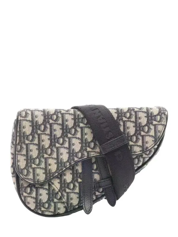 Dior Saddle Oblique Jacquard Mini Crossbody Bag - Blue