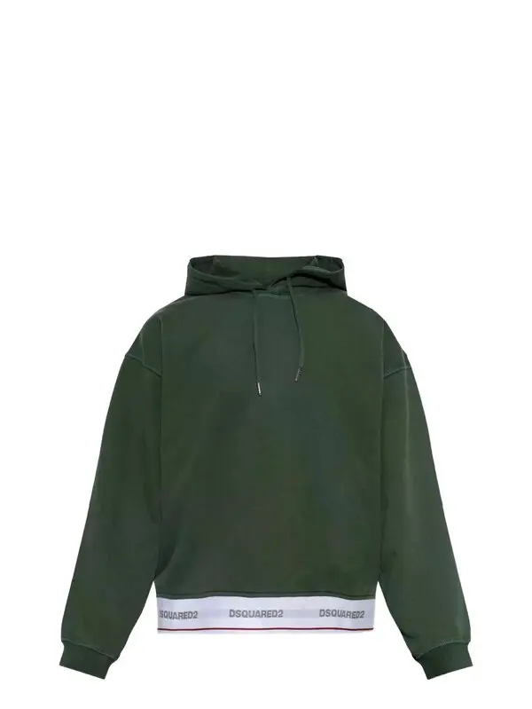 Dsquared2 Logo-tape Drawstring Hoodie - Green