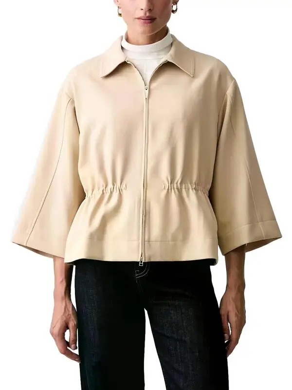 JOOP! Drawstring-waist Cropped Jacket - Neutrals