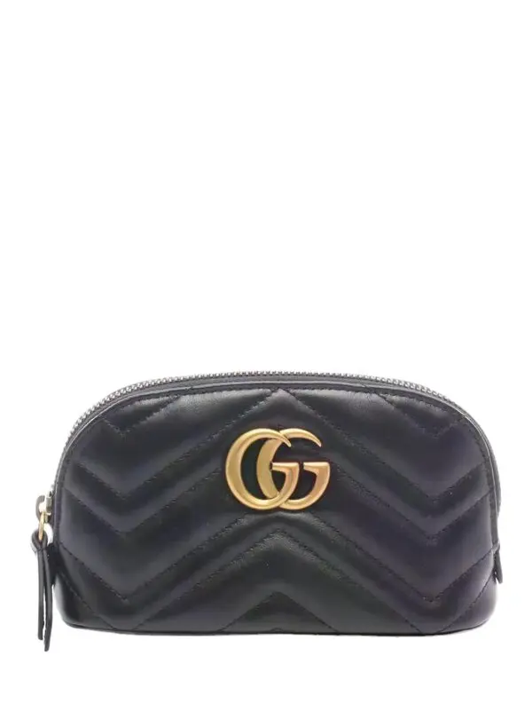 Gucci 2010s Gg Marmont Quilted Makeup Bag - Black