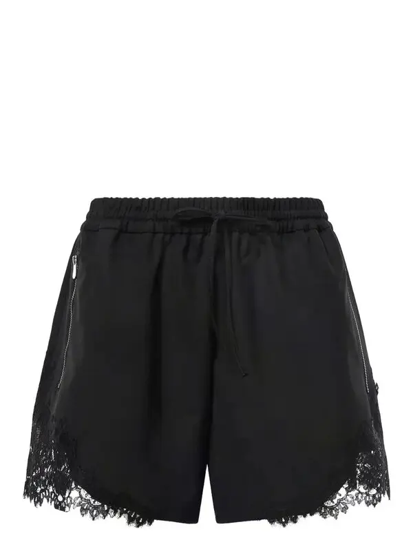 Pinko Lace-trim Drawstring Shorts - Black