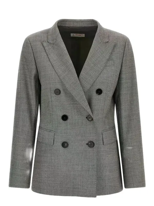 Alberto Biani Double-breasted Grisaille Blazer - Grey