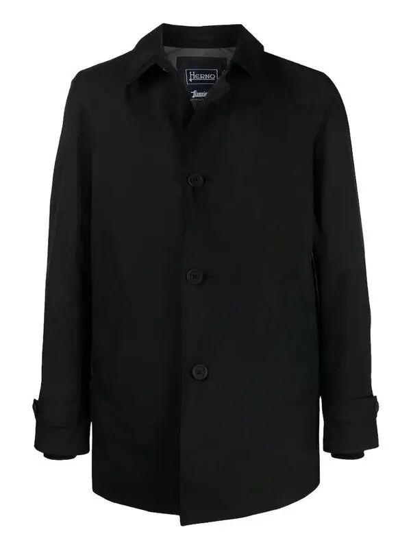 Herno Single-breasted Button-fastening Coat - Black