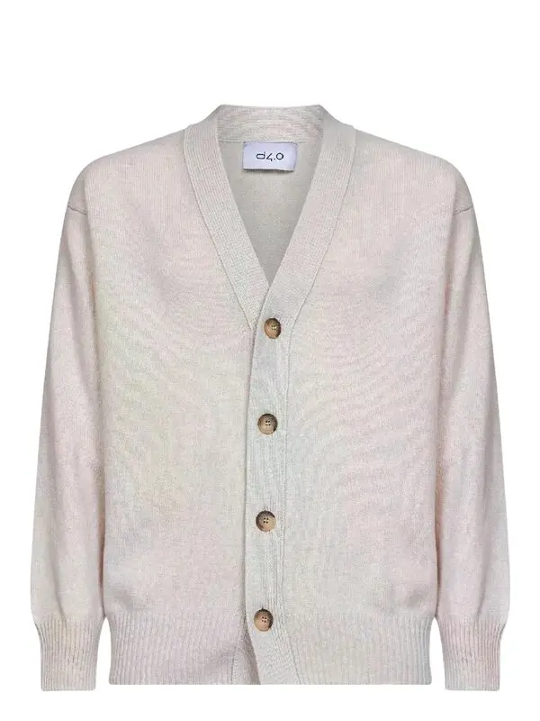 D4.0 Button-up V-neck Cardigan - Neutrals
