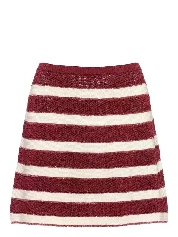 ERES Horizontal Stripe Mini Skirt - Red
