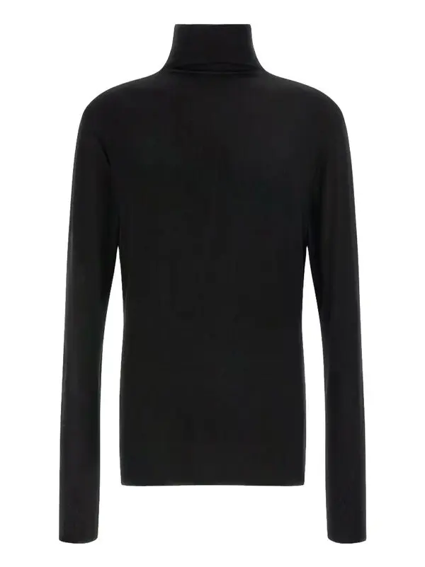 THOM KROM Long Sleeve Roll Neck Sweater - Black