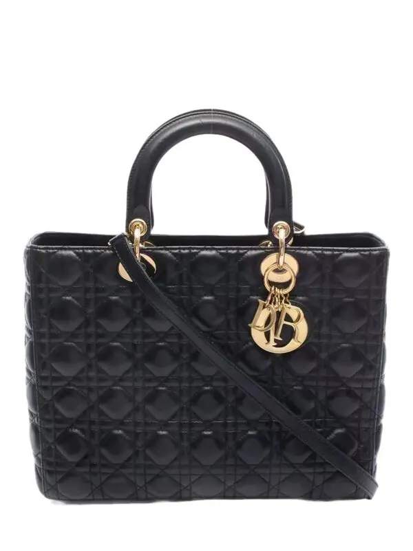 Dior Lady Cannage Tote Bag - Black