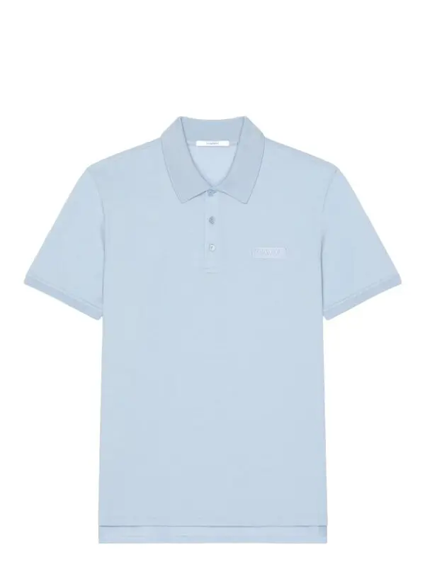 Givenchy Polo In Cotton With Paris Gros Grain - Light Blue