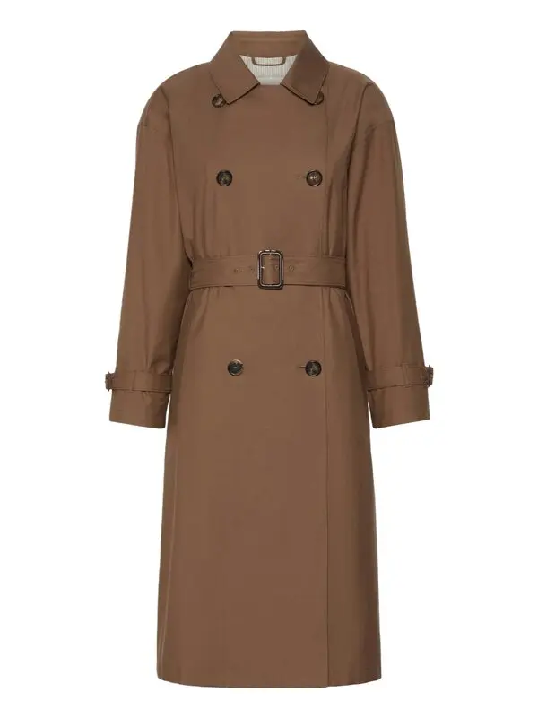 Max Mara Double Breasted Long Sleeve Coat - Brown