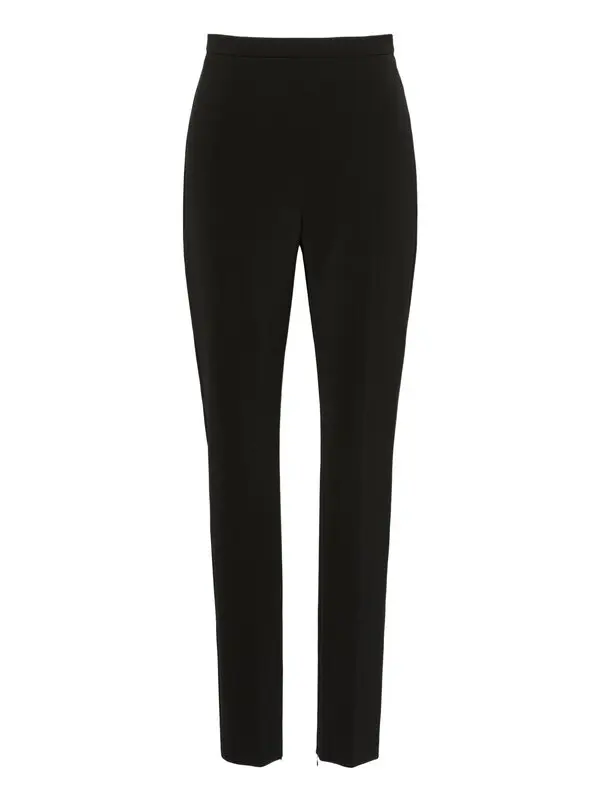 Max Mara Slim Stretch Trousers With Side Zipper - Black