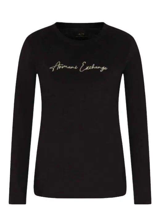 Armani Exchange Long Sleeve Round Neck T-shirt - Black