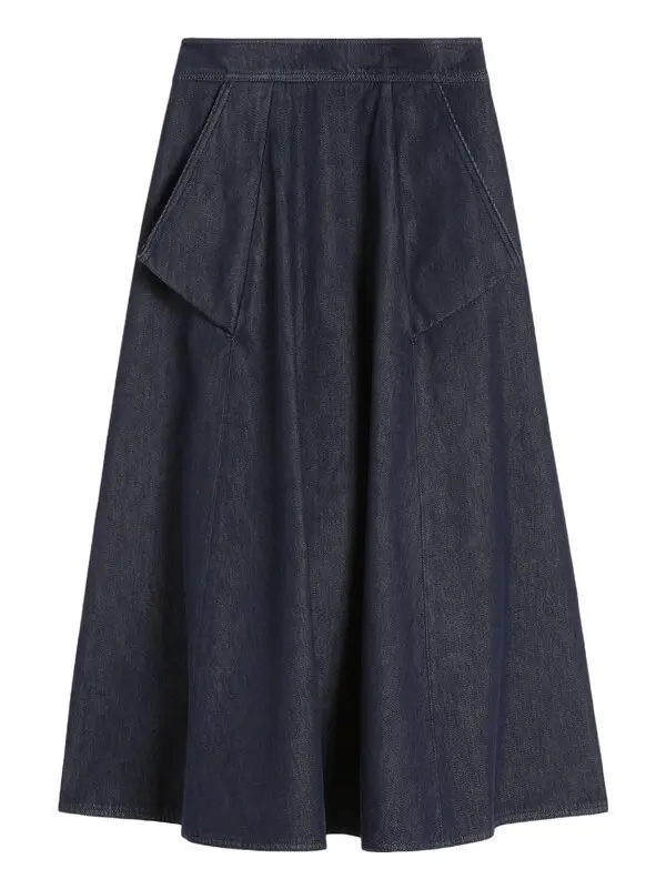 Max Mara Visone Midi Skirt - Midnight Blue