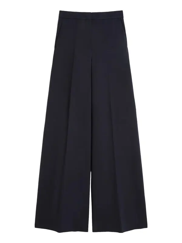 Max Mara Embroidered Logo Wide-leg Trousers - Ultramarine