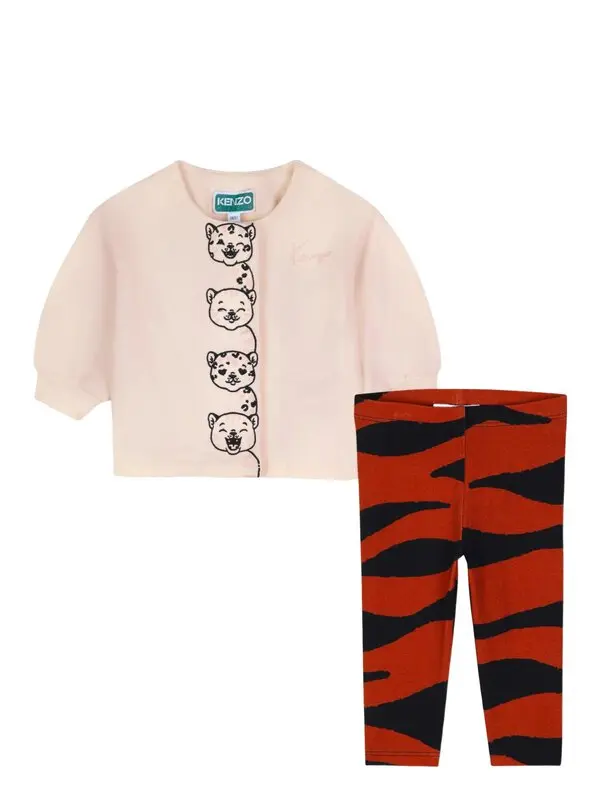 Kenzo Tiger Print Cotton Set - Nude