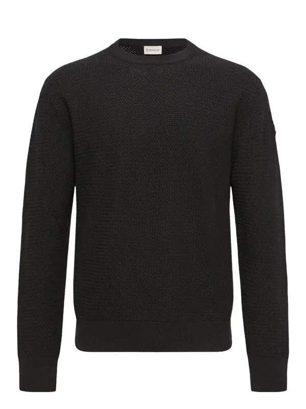 Moncler Textured Cashmere Wool Sweater - Black
