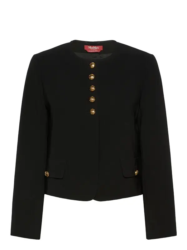 Max Mara Long-sleeved Jacket With Patch Pockets - Black