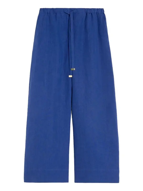 Max Mara Drawstring Wide Leg Trousers - Blue