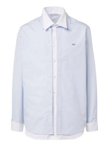 Acne Studios Layered Cotton Poplin Shirt - Blue