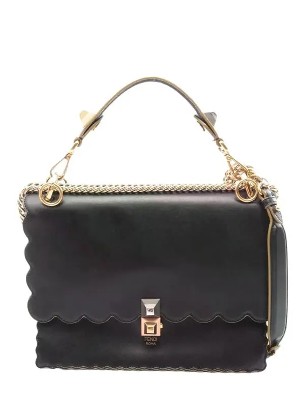 Fendi 2000s Kan I Scalloped Shoulder Bag - Black