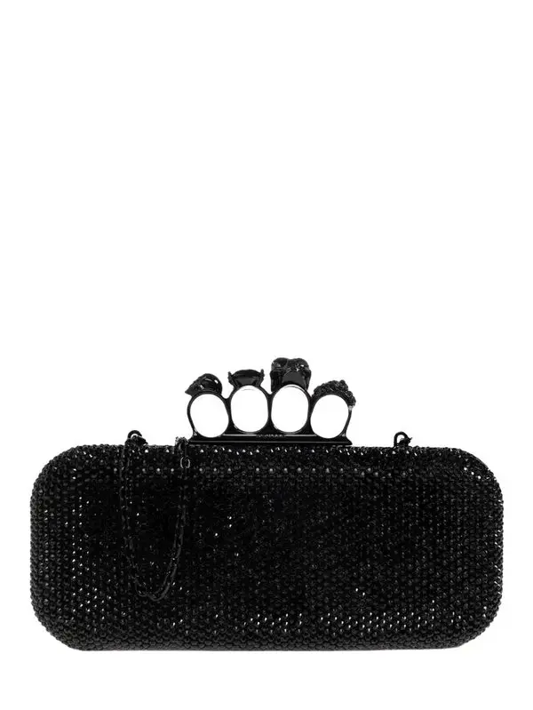 Alexander McQueen Knuckle Crystal-embellished Clutch Bag - Black
