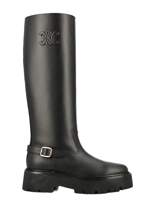 Celine Calfskin High Boots - Black