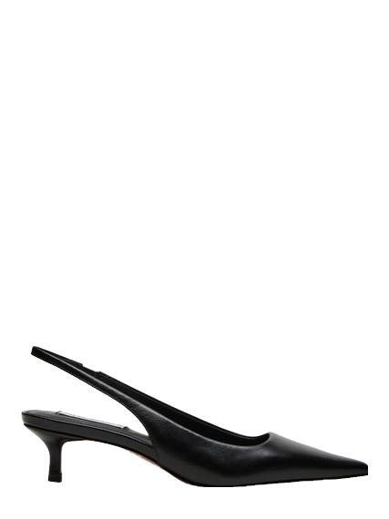 Steve Madden Kari Slingback Pointed Toe Kitten Heel Pumps - Black