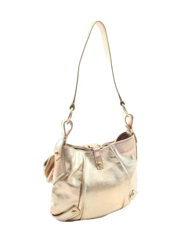 Saint Laurent Metallic Leather Bow Shoulder Bag - Gold