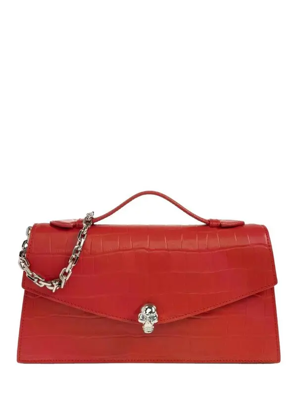 Alexander McQueen Skull Croc-effect Tote Bag - Red