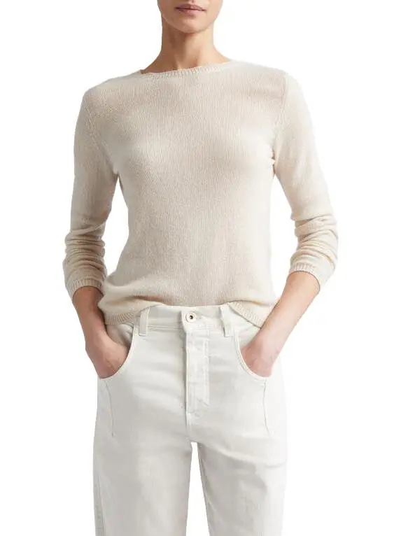 Eleventy Semisheer Cashmere Crewneck Sweater - Sand