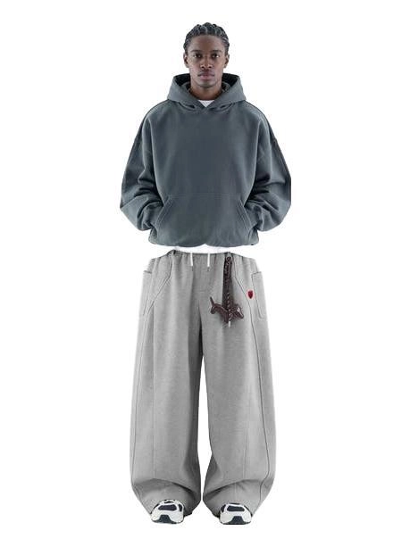 AELFRIC EDEN Baggy Sweatpants With Dachshund Charm - Grey