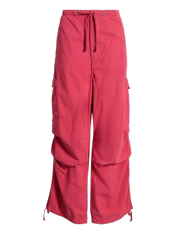 JADED LONDON Cotton Parachute Pants - Red