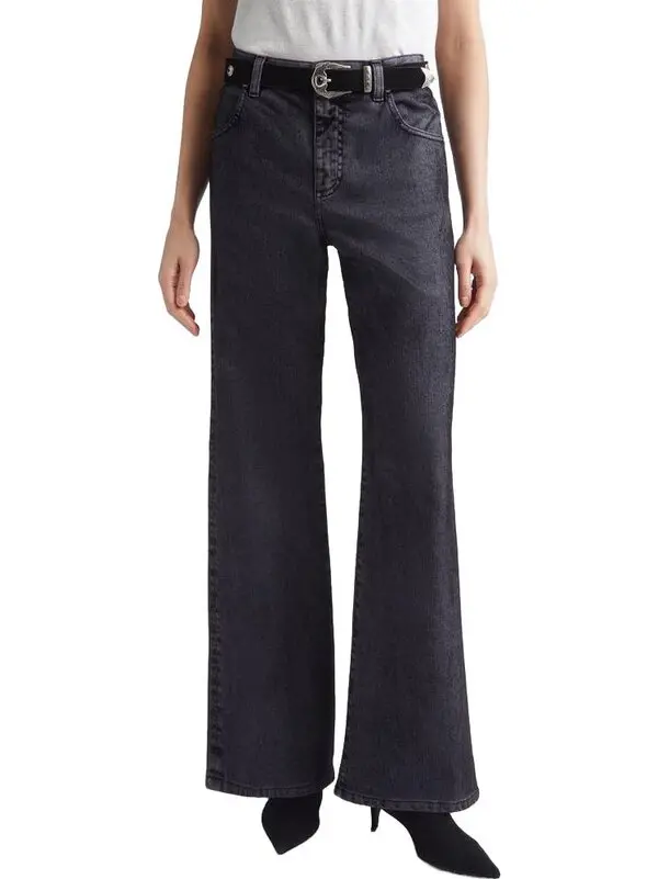 Eleventy High Waist Wide Leg Jeans - 22 Black