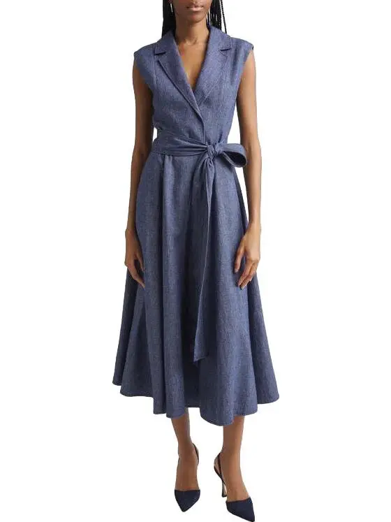 Carolina Herrera Sleeveless Midi Trench Dress - Dark Blue