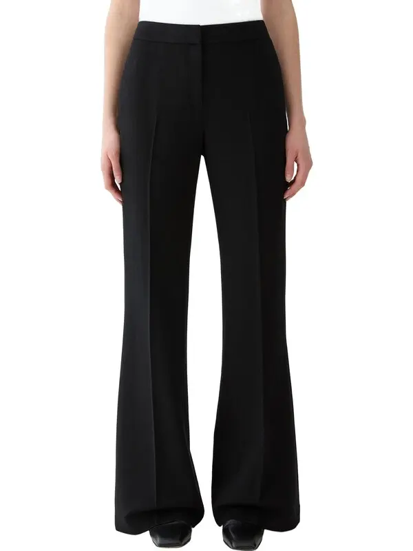 Lafayette 148 New York Camel Hair High Rise Flared Pants - Black
