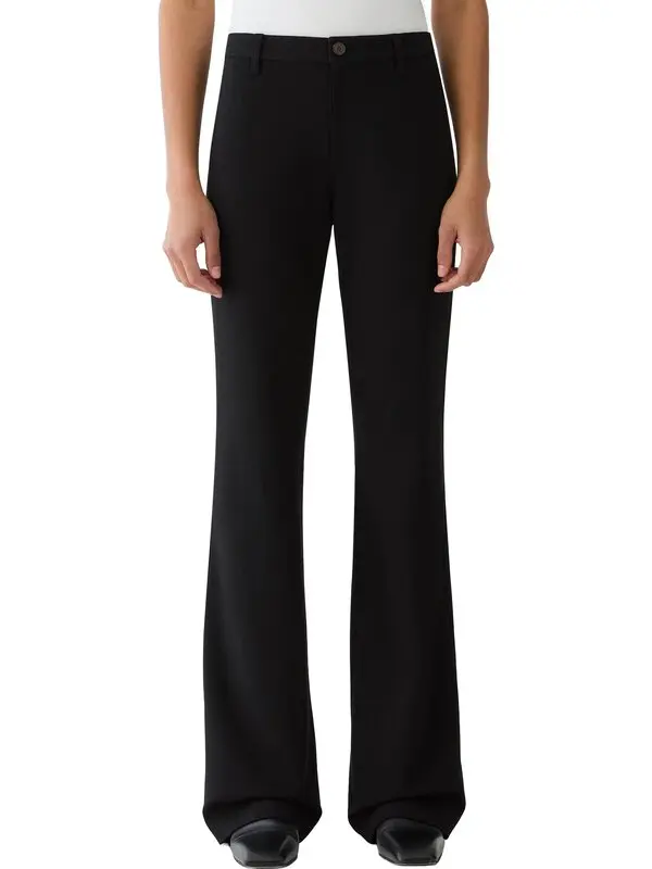 Lafayette 148 New York Punto Milano Mid Rise Flared Pants - Black