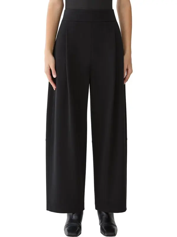 Lafayette 148 New York Punto Milano Barrel Leg Ankle Pants - Black