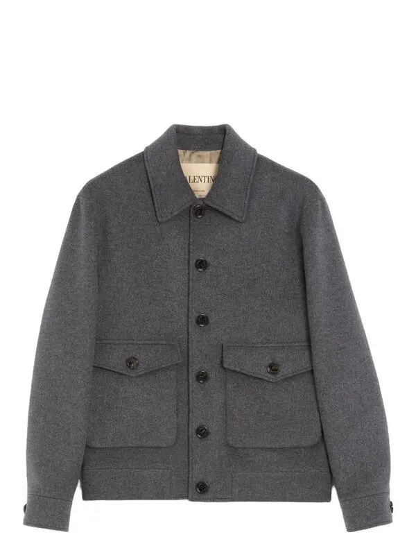 Valentino Garavani Wool And Cashmere Jacket - Dark Grey
