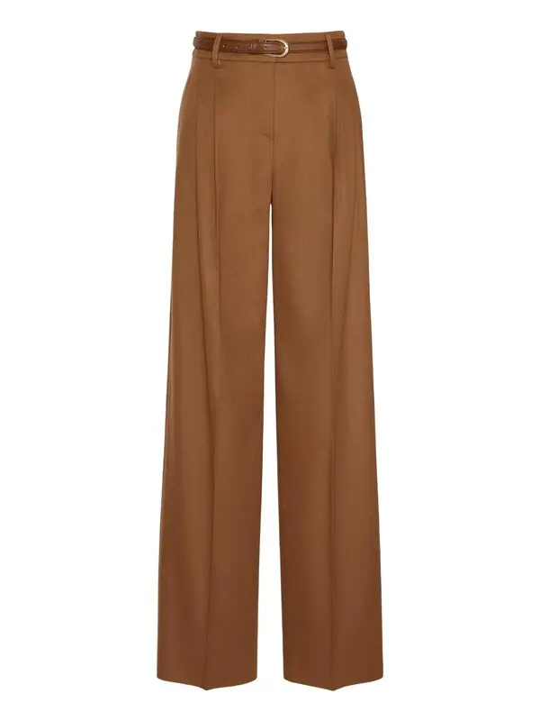 Max Mara Tailored Wide-leg Belted Trousers - Brown