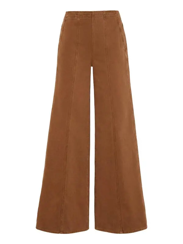 Ulla Johnson Bianca Wide Leg Seamed Jeans - Umber