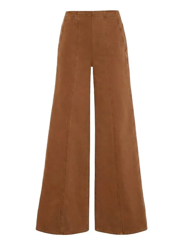 Ulla Johnson Bianca Wide Leg Seamed Jean - Umber