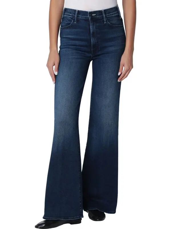MOTHER The Hustler Roller Sneak Jeans In Dark Denim - Blue