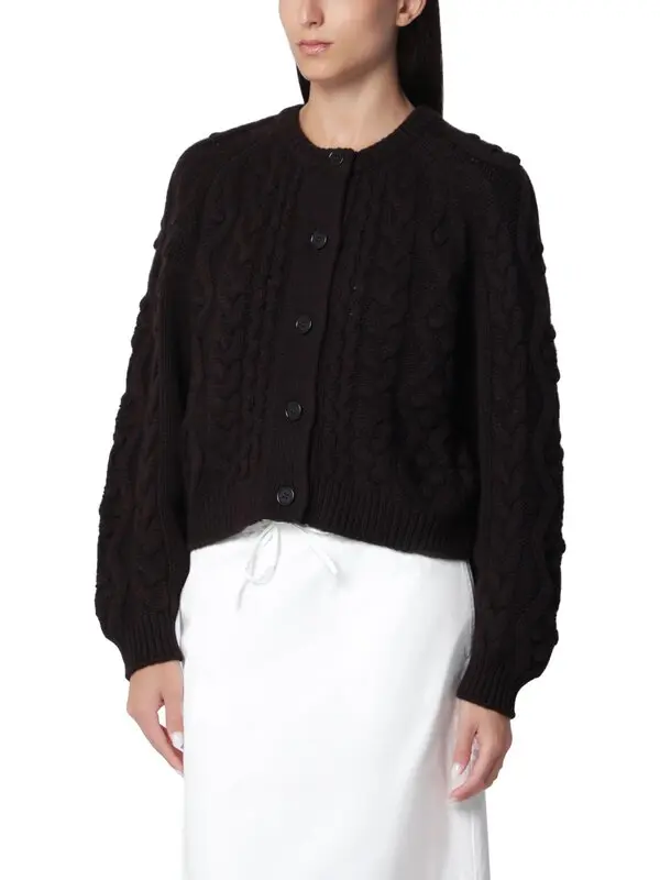 LISA YANG Cable-knit Cashmere Cardigan - Brown