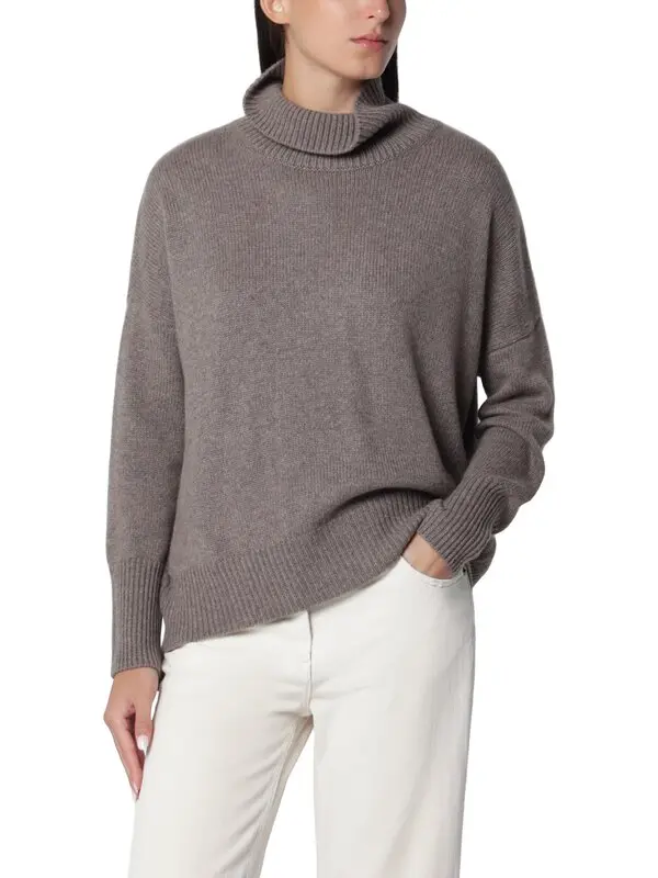 LISA YANG Heidi Cashmere Turtleneck Sweater - Brown