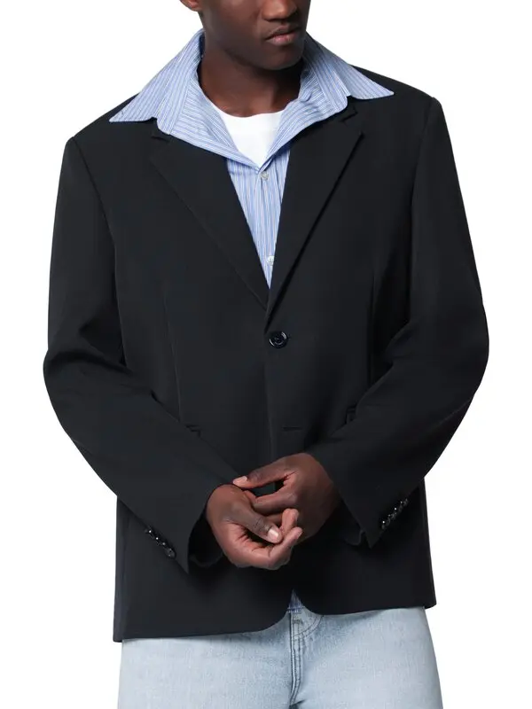 Balenciaga Dark Hybrid Overshirt In Wool Twill - Blue