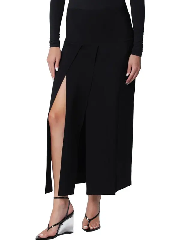 Alaïa Pleated Midi Skirt - Black