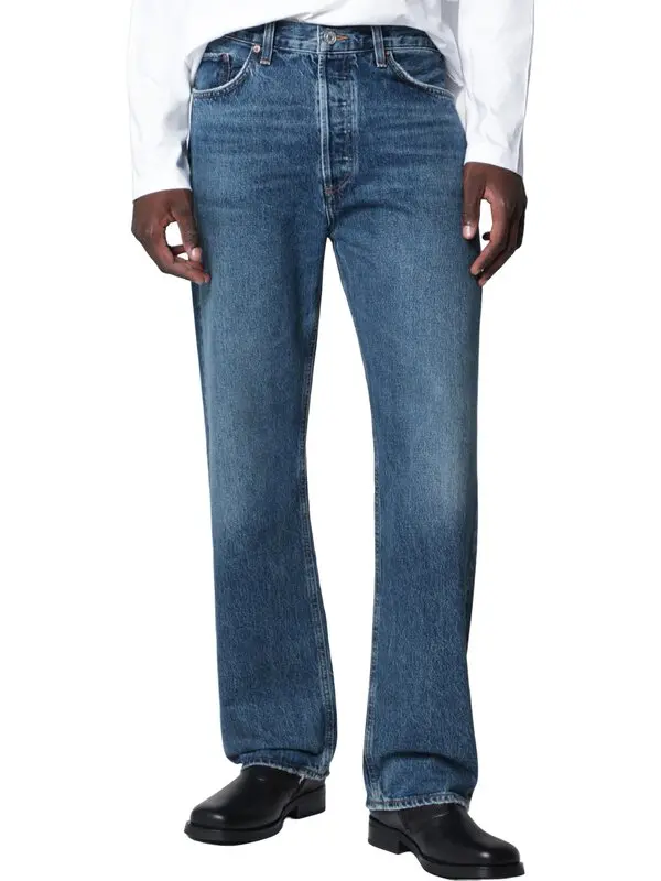 AGOLDE 90's Straight Fit Jeans In Washed Denim - Blue