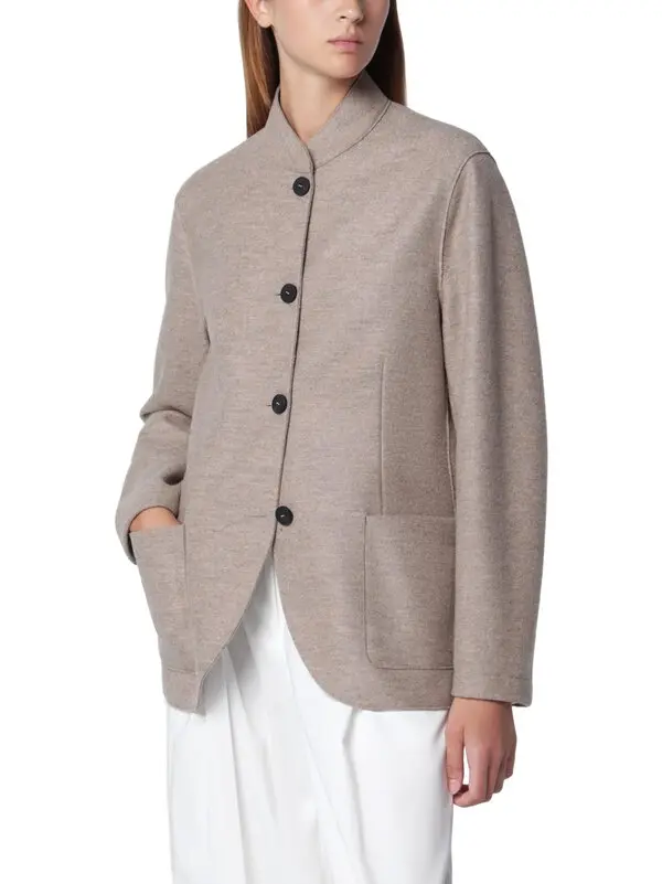 Harris Wharf London Mélange Wool Jacket - Beige