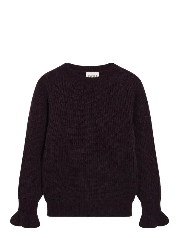 DOUUOD Mélange Wool Blend Sweater - Purple