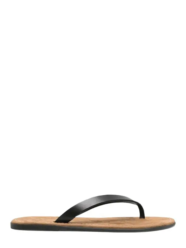 THE ROW Calf Leather Flip-flops - Black